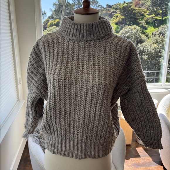 Babaa | Sweaters | Babaa Crop Mock Neck Retired Style In Mist | Poshmark